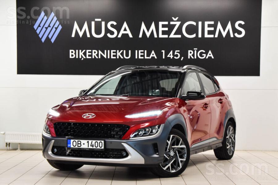 Red Hyundai Kona 2022 in Riga, with an engine capacity of 1.60 L and mileage of 37 thousand km for 20990 €, photo 1 on AUTOMOTO.COM.LV