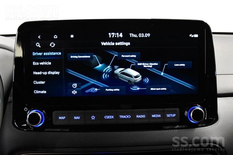 Red Hyundai Kona 2022 in Riga, with an engine capacity of 1.60 L and mileage of 37 thousand km for 20990 €, photo 34 on AUTOMOTO.COM.LV