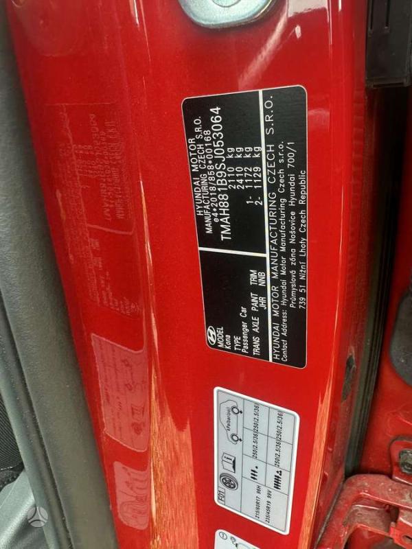 Red Hyundai Kona 2025 in Kaunas, with an engine capacity of 0.00 L and mileage of 750 thousand km for 31000 €, photo 10 on AUTOMOTO.COM.LV