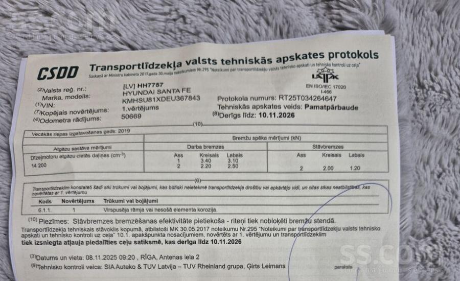 Черный Хендай Санта Фе 2015 в Рига, объемом двигателя 2.20 л и пробегом 210 тыс. км за 12500 €, фото 23 на AUTOMOTO.COM.LV