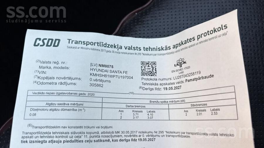 Hyundai Santa Fe 2007 Rēzekne, ar dzinēja tilpumu 2.20 L un nobraukumu 306 tūkst. km par 4350 €, foto 20 vietnē AUTOMOTO.COM.LV