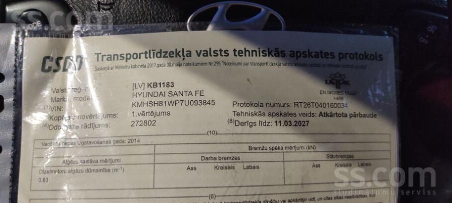 Green Hyundai Santa Fe 2006 in Riga, with an engine capacity of 2.20 L and mileage of 278 thousand km for 3500 €, photo 20 on AUTOMOTO.COM.LV
