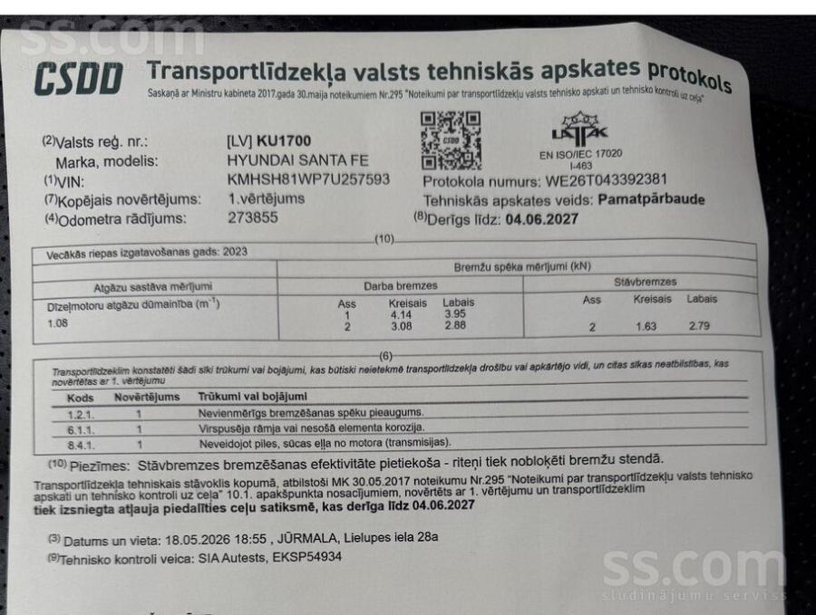 Серый Хендай Санта Фе 2008 в Рига, объемом двигателя 2.20 л и пробегом 274 тыс. км за 3800 €, фото 16 на AUTOMOTO.COM.LV