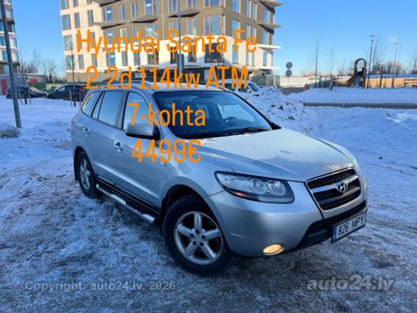 Grey Hyundai Santa Fe 2006 in Tallinn, with an engine capacity of 2.20 L and mileage of 221 thousand km for 4499 €, photo 5 on AUTOMOTO.COM.LV