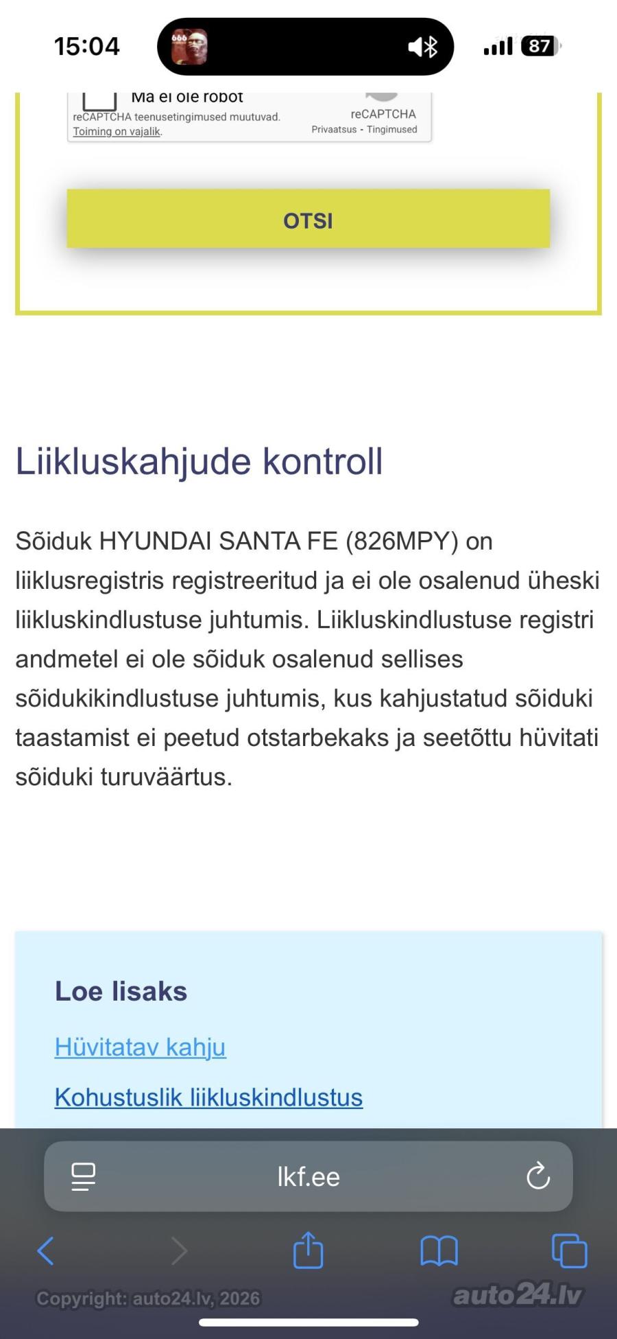 Серый Хендай Санта Фе 2006 в Таллин, объемом двигателя 2.20 л и пробегом 221 тыс. км за 4499 €, фото 19 на AUTOMOTO.COM.LV
