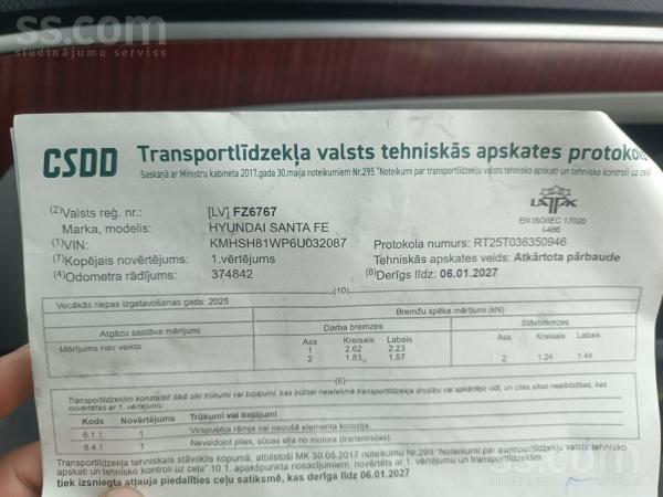Sarkans Hyundai Santa Fe 2006 Rīga, ar dzinēja tilpumu 2.20 L un nobraukumu 357 tūkst. km par 1250 €, foto 3 vietnē AUTOMOTO.COM.LV