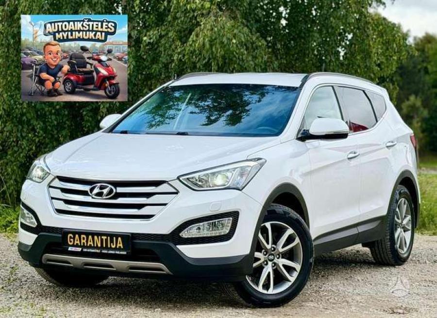 White Hyundai Santa Fe 2015 in Siauliai, with an engine capacity of 2.20 L and mileage of 195 thousand km for 14999 €, photo 3 on AUTOMOTO.COM.LV