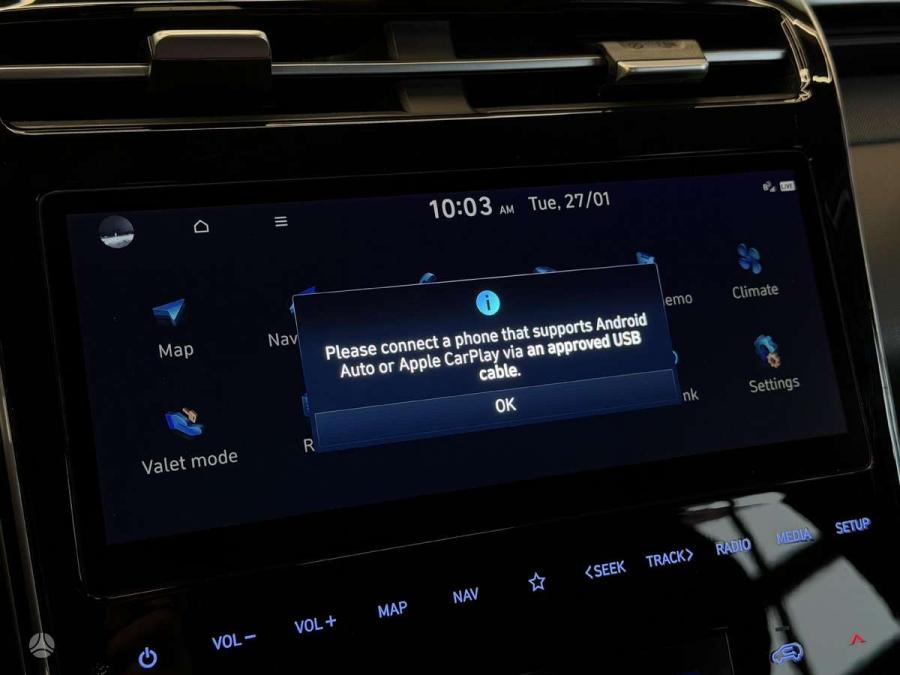 Black Hyundai Tucson 2022 in Kaunas, with an engine capacity of 1.60 L and mileage of 58 thousand km for 23990 €, photo 30 on AUTOMOTO.COM.LV