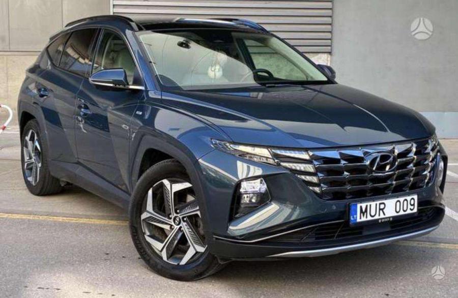 Blue Hyundai Tucson 2021 in Vilnius, with an engine capacity of 1.60 L and mileage of 63 thousand km for 22500 €, photo 1 on AUTOMOTO.COM.LV