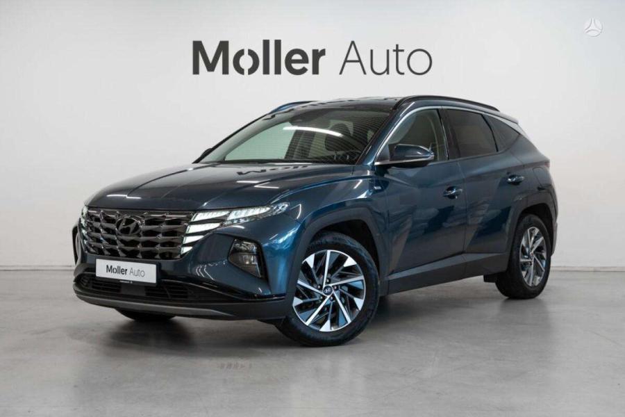 Blue Hyundai Tucson 2023 in Vilnius, with an engine capacity of 1.60 L and mileage of 61 thousand km for 21500 €, photo 1 on AUTOMOTO.COM.LV