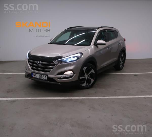 Brown Hyundai Tucson 2016 in Riga, with an engine capacity of 2.00 L and mileage of 103 thousand km for 16490 €, photo 1 on AUTOMOTO.COM.LV