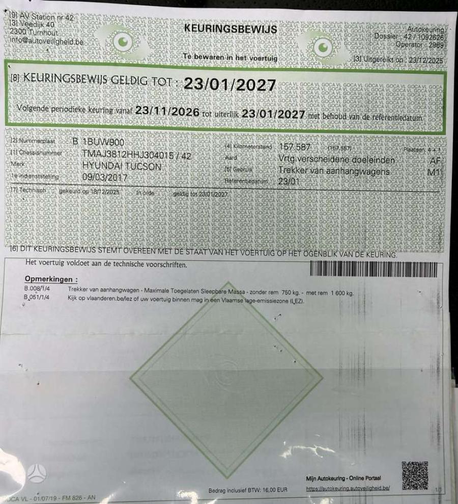 Коричневый Хендай Туксон 2017 в Укмерге, объемом двигателя 1.59 л и пробегом 160 тыс. км за 13900 €, фото 26 на AUTOMOTO.COM.LV