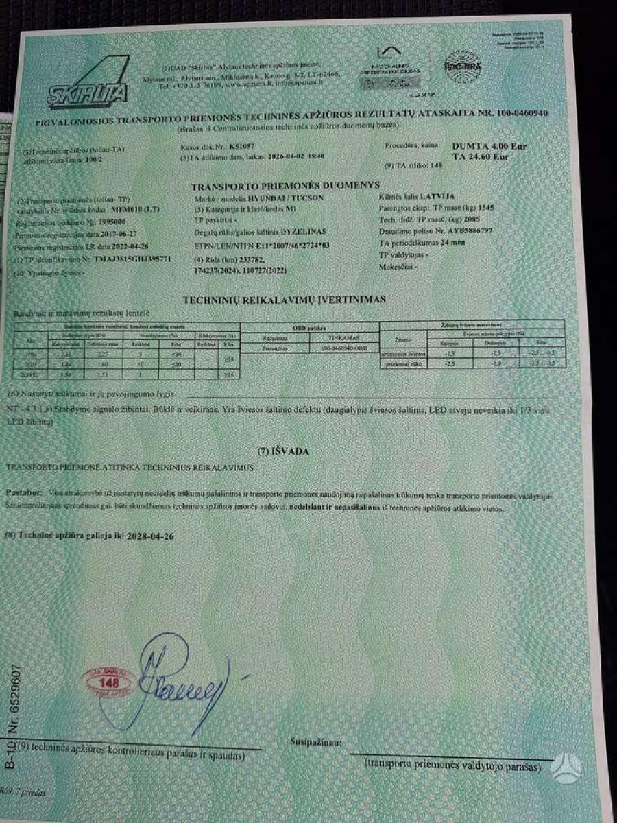 Коричневый Хендай Туксон 2017 в Алитус, объемом двигателя 1.69 л и пробегом 237 тыс. км за 10500 €, фото 19 на AUTOMOTO.COM.LV