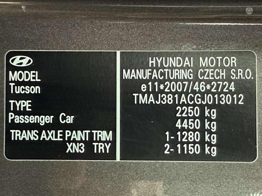 Pelēks Hyundai Tucson 2015 Kauņa, ar dzinēja tilpumu 2.00 L un nobraukumu 180 tūkst. km par 12290 €, foto 44 vietnē AUTOMOTO.COM.LV