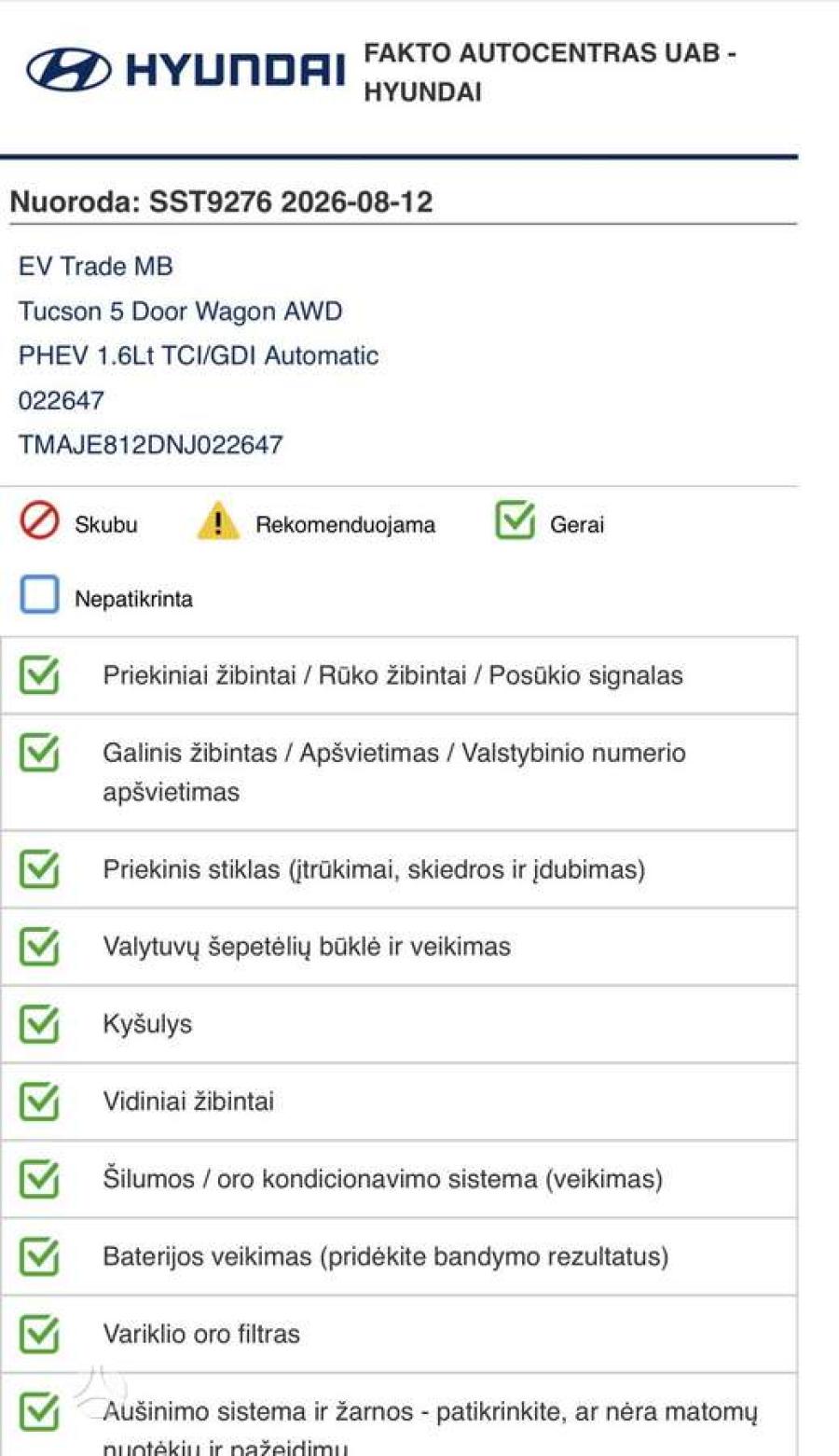 Grey Hyundai Tucson 2021 in Vilnius, with an engine capacity of 1.60 L and mileage of 126 thousand km for 23990 €, photo 42 on AUTOMOTO.COM.LV