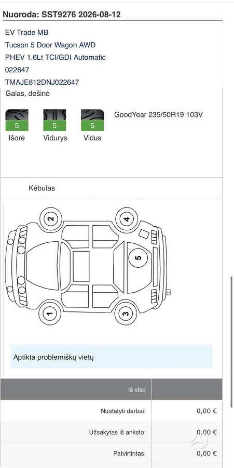 Grey Hyundai Tucson 2021 in Vilnius, with an engine capacity of 1.60 L and mileage of 126 thousand km for 23990 €, photo 45 on AUTOMOTO.COM.LV