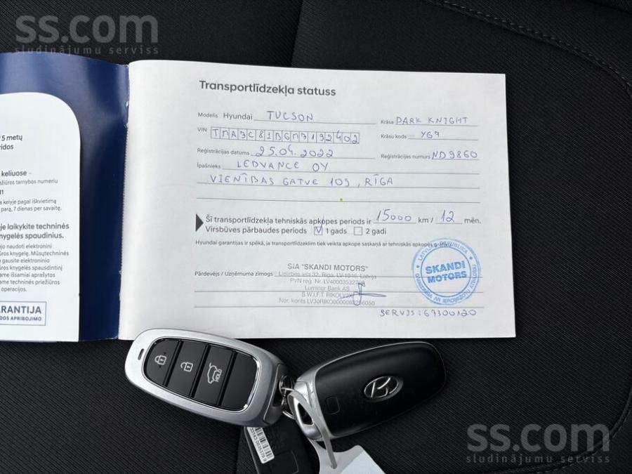 Серый Хендай Туксон 2022 в Рига, объемом двигателя 1.60 л и пробегом 91 тыс. км за 21280 €, фото 28 на AUTOMOTO.COM.LV