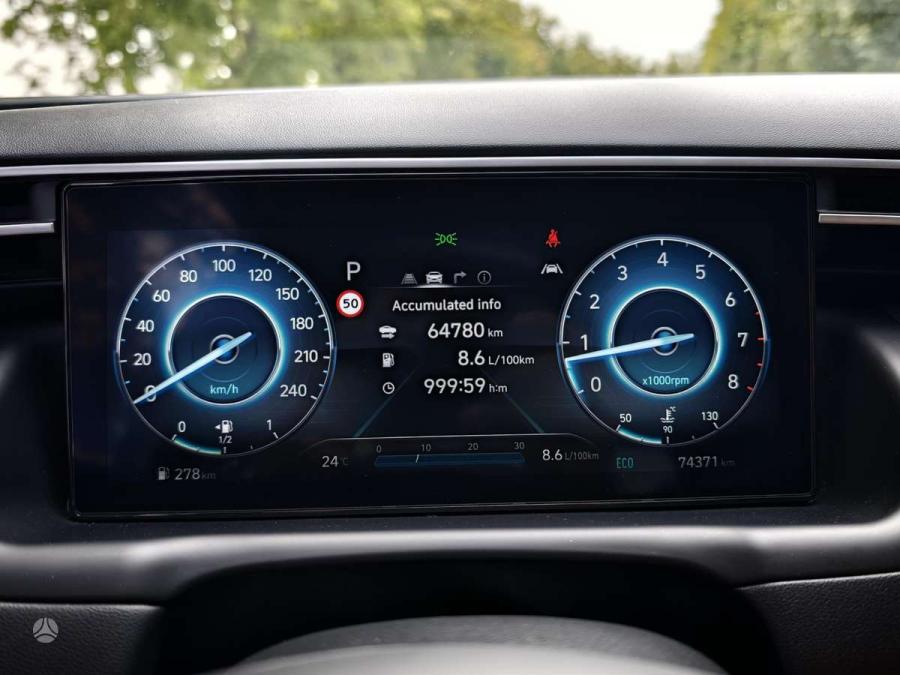 Grey Hyundai Tucson 2023 in Vilnius, with an engine capacity of 1.60 L and mileage of 74 thousand km for 25000 €, photo 32 on AUTOMOTO.COM.LV