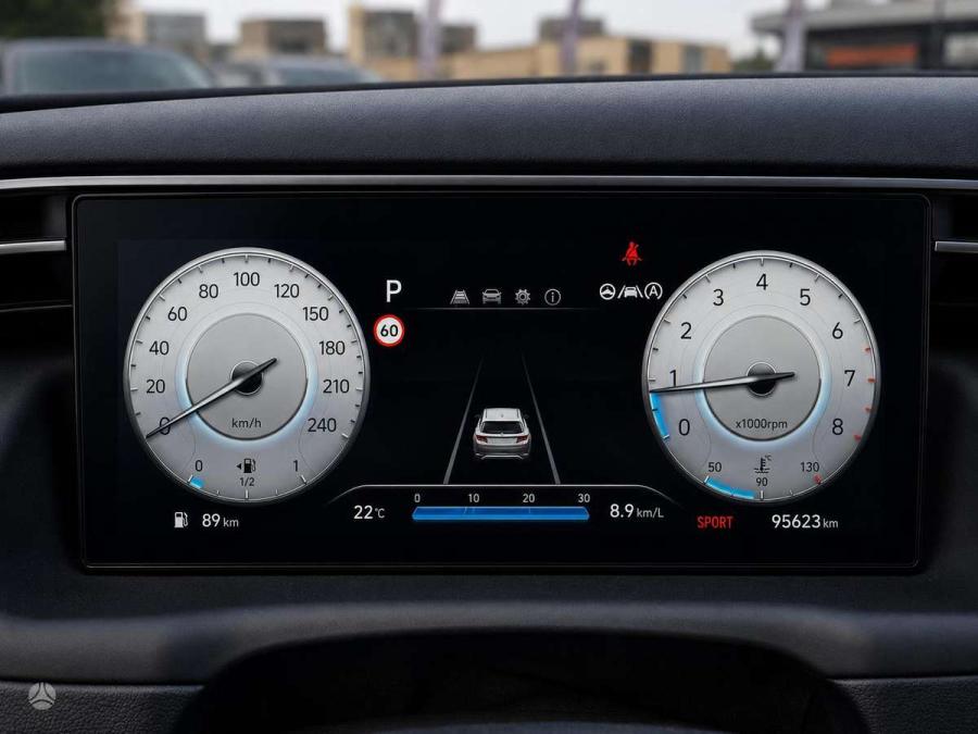 Grey Hyundai Tucson 2023 in Vilnius, with an engine capacity of 1.60 L and mileage of 95 thousand km for 23550 €, photo 14 on AUTOMOTO.COM.LV