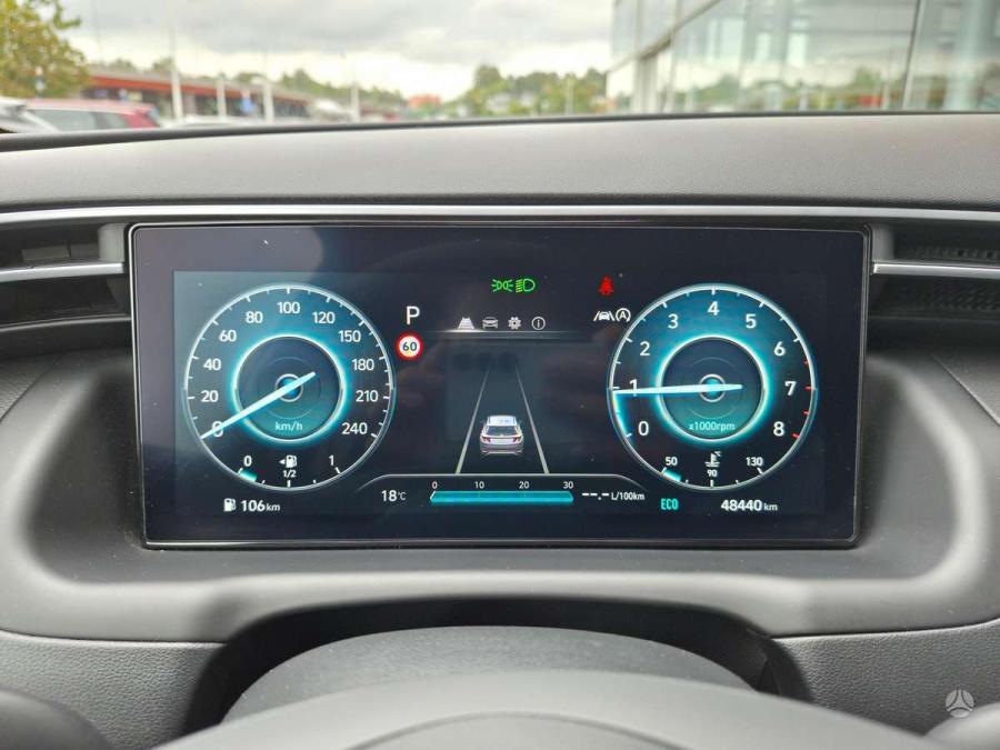 Grey Hyundai Tucson 2023 in Vilnius, with an engine capacity of 1.60 L and mileage of 48 thousand km for 23900 €, photo 19 on AUTOMOTO.COM.LV