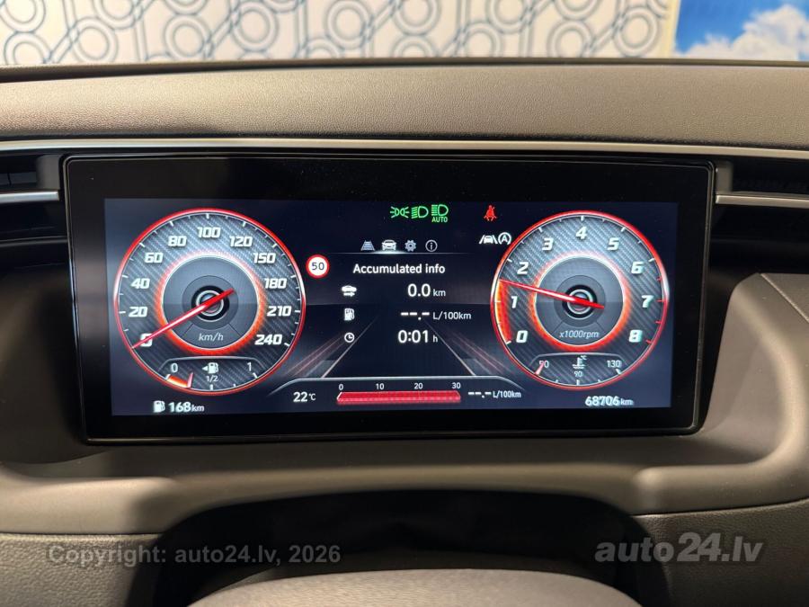 Grey Hyundai Tucson 2022 in Tallinn, with an engine capacity of 1.60 L and mileage of 71 thousand km for 18900 €, photo 11 on AUTOMOTO.COM.LV