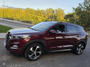 Sarkans Hyundai Tucson 2016 Viļņa, ar dzinēja tilpumu 1.59 L un nobraukumu 109 tūkst. km par 12500 €, foto  vietnē AUTOMOTO.COM.LV