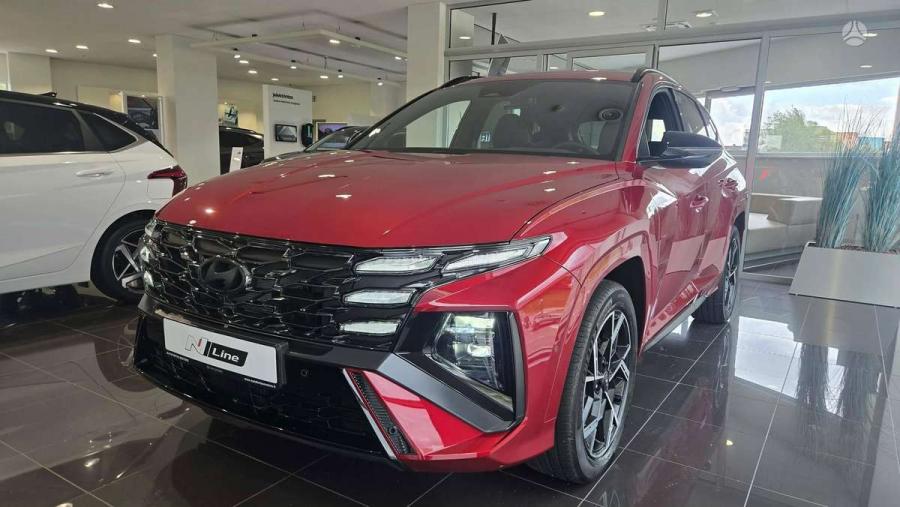 Red Hyundai Tucson 2026 in Kaunas, with an engine capacity of 1.60 L and mileage of 0 thousand km for 38999 €, photo 3 on AUTOMOTO.COM.LV