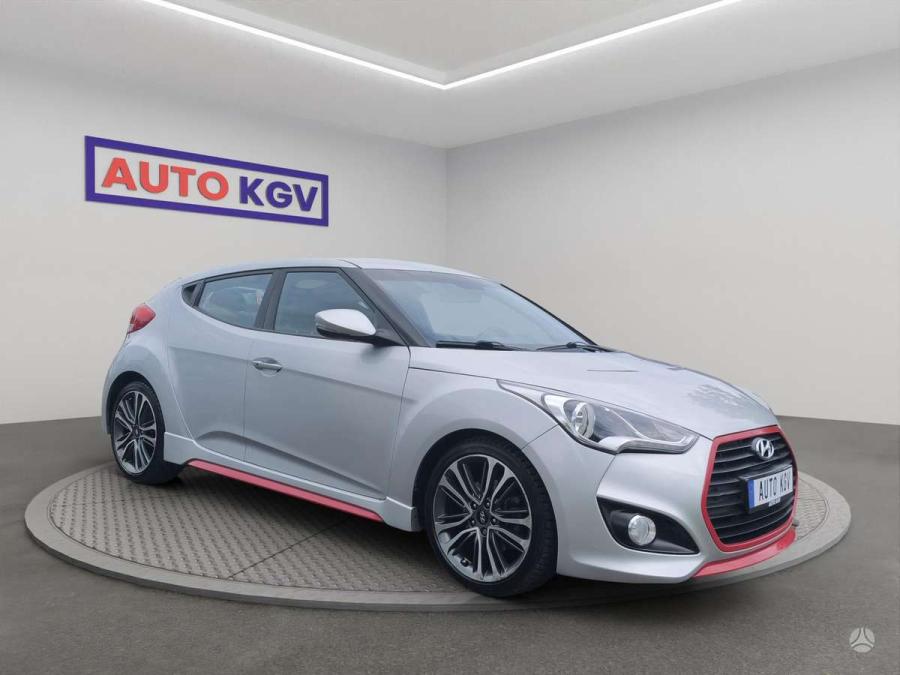 Grey Hyundai Veloster 2016 in Vilnius, with an engine capacity of 1.60 L and mileage of 101 thousand km for 6999 €, photo 8 on AUTOMOTO.COM.LV