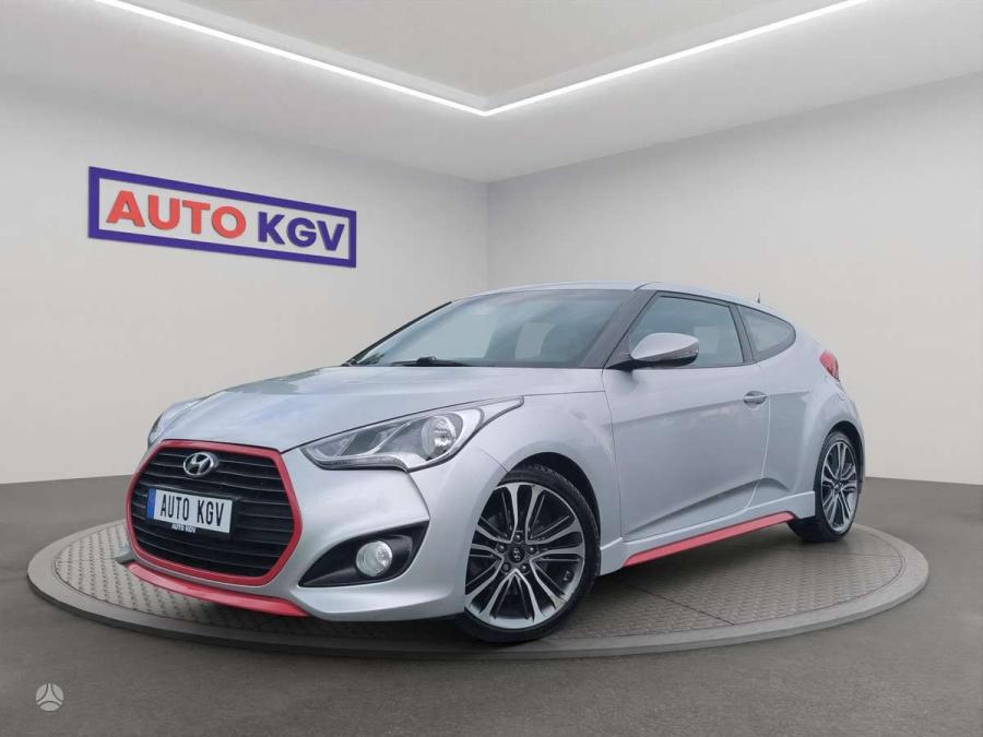 Grey Hyundai Veloster 2016 in Vilnius, with an engine capacity of 1.60 L and mileage of 101 thousand km for 6999 €, photo 1 on AUTOMOTO.COM.LV