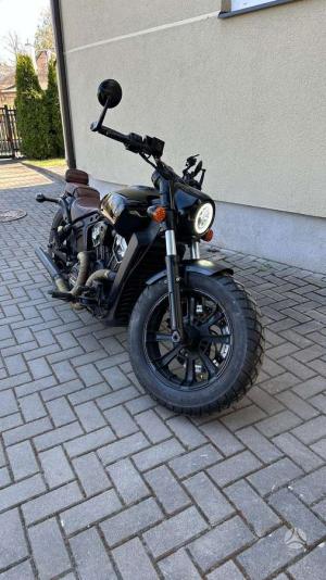 Melns Indian Scout 2018 Kauņa, ar dzinēja tilpumu 1.13 L un nobraukumu 11 tūkst. km par 9450 €, foto  vietnē AUTOMOTO.COM.LV