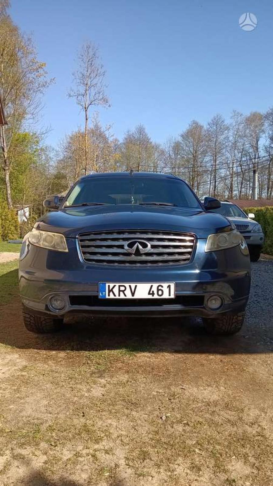 Blue Infiniti FX 35 2005 in Vilnius, with an engine capacity of 3.50 L and mileage of 346 thousand km for 3700 €, photo 6 on AUTOMOTO.COM.LV