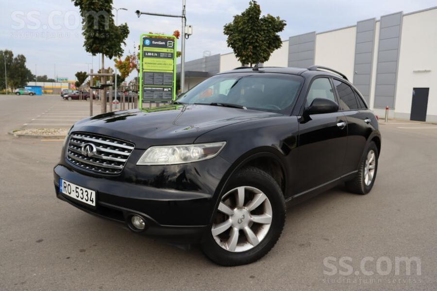 Melns Infiniti FX 2005 Rīga, ar dzinēja tilpumu 3.50 L un nobraukumu 155 tūkst. km par 3990 €, foto 1 vietnē AUTOMOTO.COM.LV