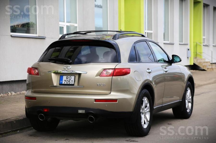 Brown Infiniti FX 2005 in Riga, with an engine capacity of 3.50 L and mileage of 72 thousand km for 3495 €, photo 6 on AUTOMOTO.COM.LV
