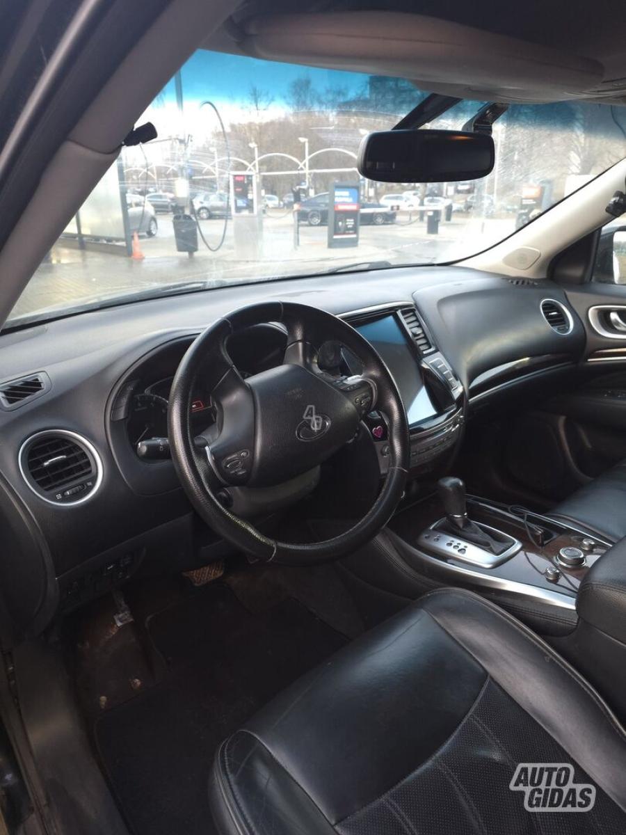 Black Infiniti JX35 2013 in Vilnius, with an engine capacity of 3.50 L and mileage of 225 thousand km for 7900 €, photo 6 on AUTOMOTO.COM.LV