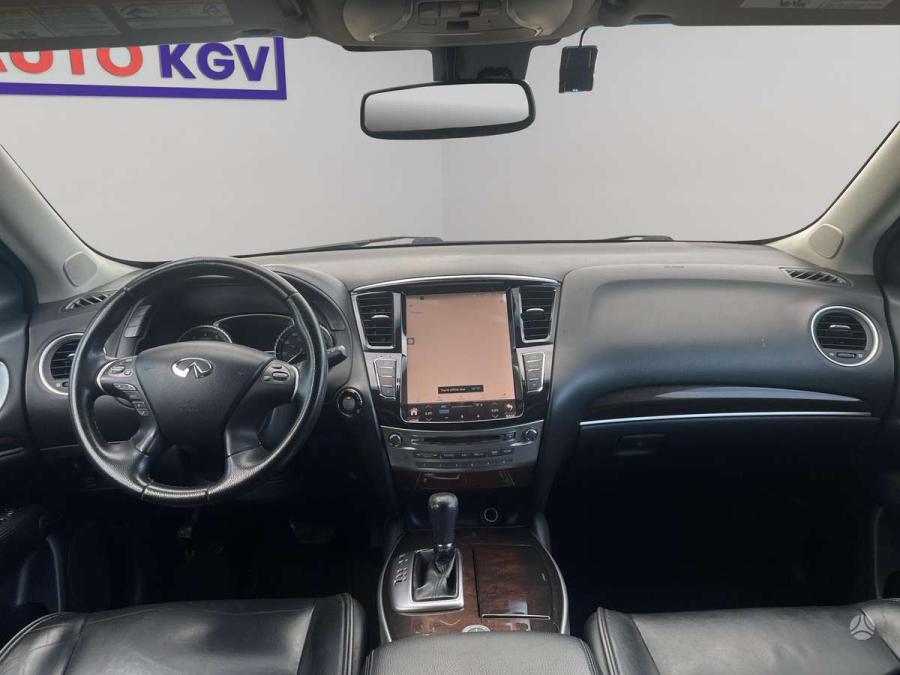 Black Infiniti JX35 2013 in Vilnius, with an engine capacity of 3.50 L and mileage of 279 thousand km for 7499 €, photo 14 on AUTOMOTO.COM.LV