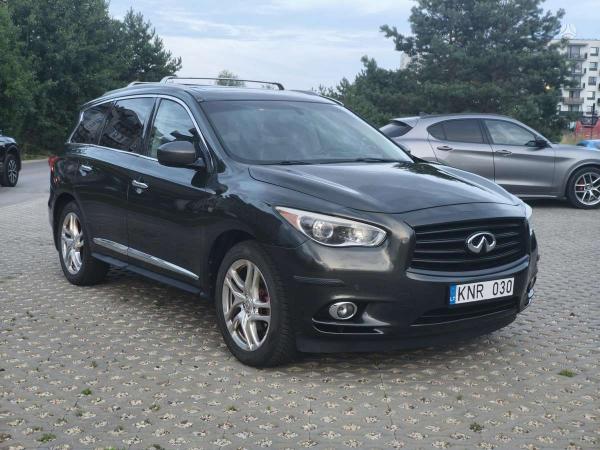 Green Infiniti JX35 2013 in Vilnius, with an engine capacity of 3.50 L and mileage of 305 thousand km for 6800 €, photo 3 on AUTOMOTO.COM.LV