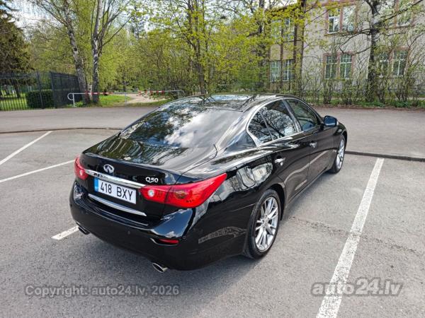 Black Infiniti Q50 2014 in Tallinn, with an engine capacity of 2.10 L and mileage of 168 thousand km for 10499 €, photo 6 on AUTOMOTO.COM.LV