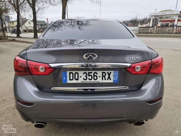 Grey Infiniti Q50 2015 in Siauliai, with an engine capacity of 2.10 L and mileage of 255 thousand km for 6950 €, photo 10 on AUTOMOTO.COM.LV