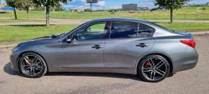 Grey Infiniti Q50 2015 in Kaunas, with an engine capacity of 2.14 L and mileage of 240 thousand km for 7000 €, photo 7 on AUTOMOTO.COM.LV