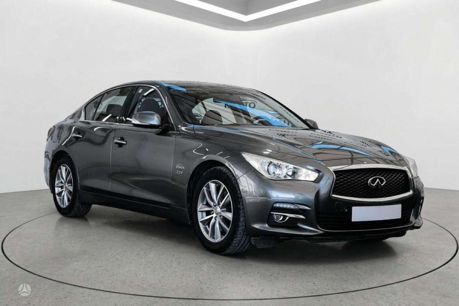 Grey Infiniti Q50 2015 in Kaunas, with an engine capacity of 2.20 L and mileage of 219 thousand km for 6990 €, photo 3 on AUTOMOTO.COM.LV