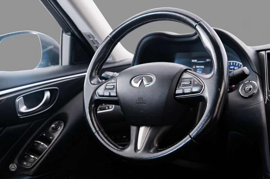 Grey Infiniti Q50 2015 in Kaunas, with an engine capacity of 2.20 L and mileage of 219 thousand km for 6990 €, photo 8 on AUTOMOTO.COM.LV