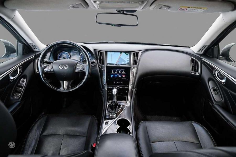 Grey Infiniti Q50 2015 in Kaunas, with an engine capacity of 2.20 L and mileage of 219 thousand km for 6990 €, photo 11 on AUTOMOTO.COM.LV