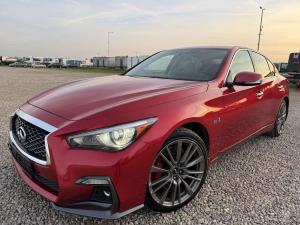 Red Infiniti Q50 2017 in Vilnius, with an engine capacity of 3.00 L and mileage of 129 thousand km for 10500 €, photo  on AUTOMOTO.COM.LV