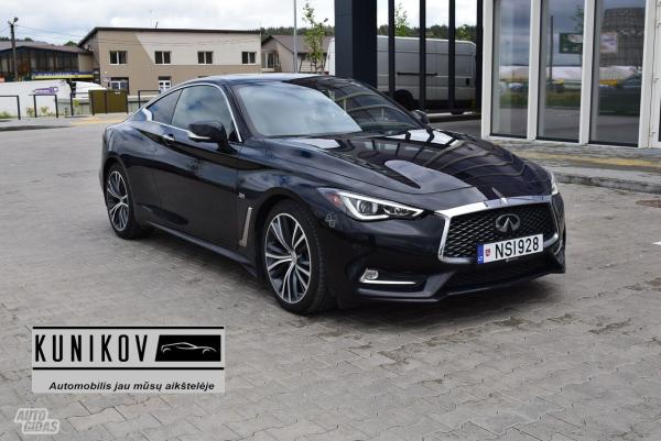 Black Infiniti Q60 2017 in Vilnius, with an engine capacity of 3.00 L and mileage of 82 thousand km for 25000 €, photo 1 on AUTOMOTO.COM.LV