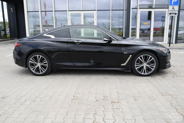 Black Infiniti Q60 2017 in Vilnius, with an engine capacity of 3.00 L and mileage of 82 thousand km for 25000 €, photo 8 on AUTOMOTO.COM.LV