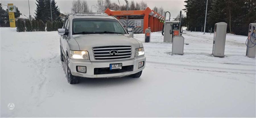 Pelēks Infiniti QX56 2005 Viļņa, ar dzinēja tilpumu 5.60 L un nobraukumu 292 tūkst. km par 4800 €, foto 1 vietnē AUTOMOTO.COM.LV