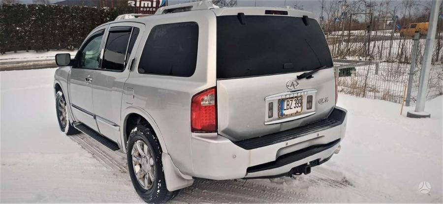 Pelēks Infiniti QX56 2005 Viļņa, ar dzinēja tilpumu 5.60 L un nobraukumu 292 tūkst. km par 4800 €, foto 5 vietnē AUTOMOTO.COM.LV
