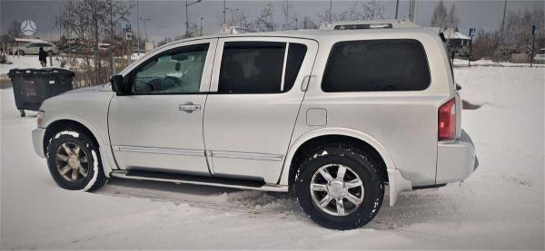 Grey Infiniti QX56 2005 in Vilnius, with an engine capacity of 5.60 L and mileage of 292 thousand km for 4800 €, photo 6 on AUTOMOTO.COM.LV
