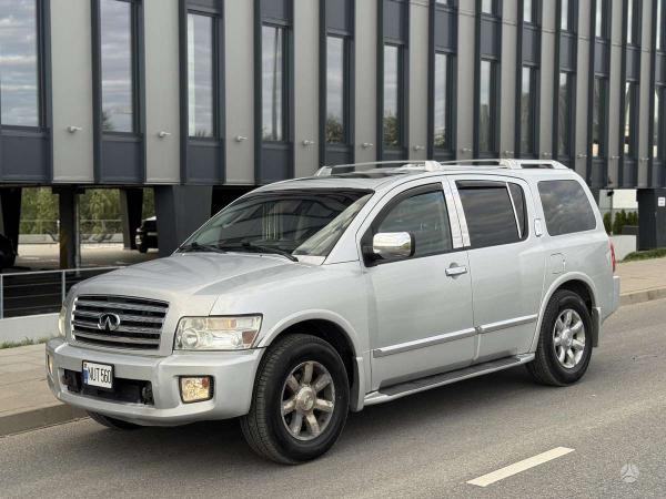 Grey Infiniti QX56 2005 in Vilnius, with an engine capacity of 5.60 L and mileage of 189 thousand km for 5650 €, photo 1 on AUTOMOTO.COM.LV