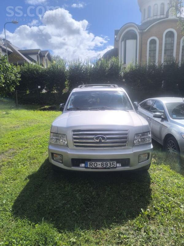 Grey Infiniti QX56 2006 in Riga, with an engine capacity of 5.60 L and mileage of 236 thousand km for 5200 €, photo 1 on AUTOMOTO.COM.LV